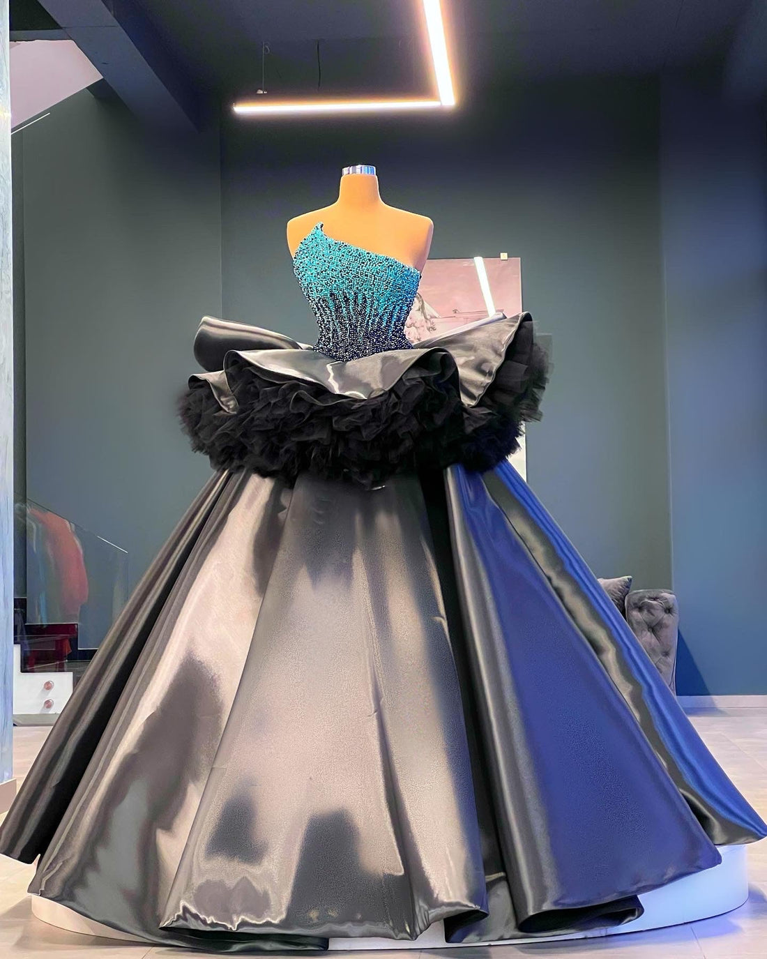 Kai Gray Off-Shoulder Evening Dress – D&D Clothing