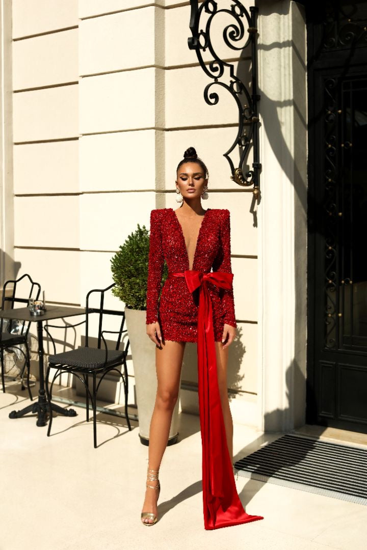 Angel Beautiful Short Red Evening Dress – D&D Clothing