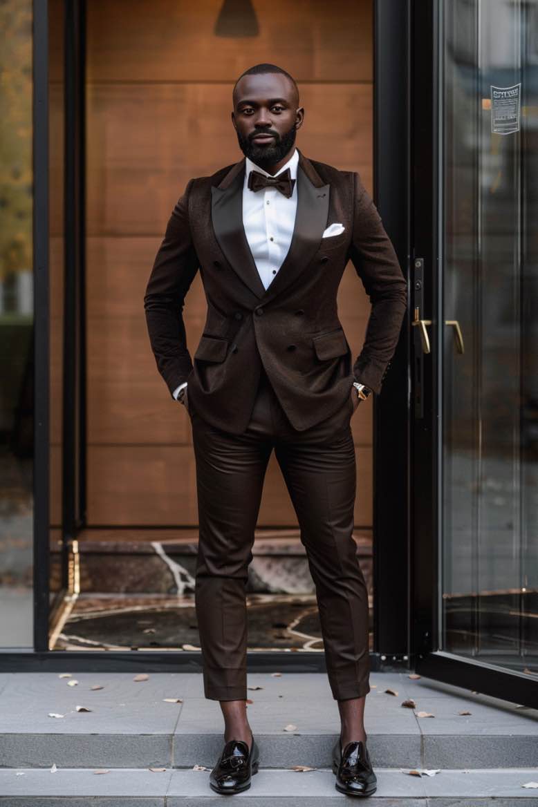 Dylan Royal Gentleman Brown slim Fit Men Tuxedos Suit – D&D Clothing