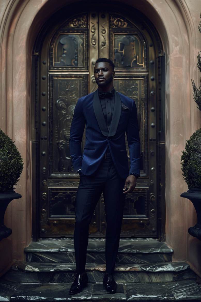 Nathan modern look Blue slim Fit Men Tuxedos Suit – D&D Clothing