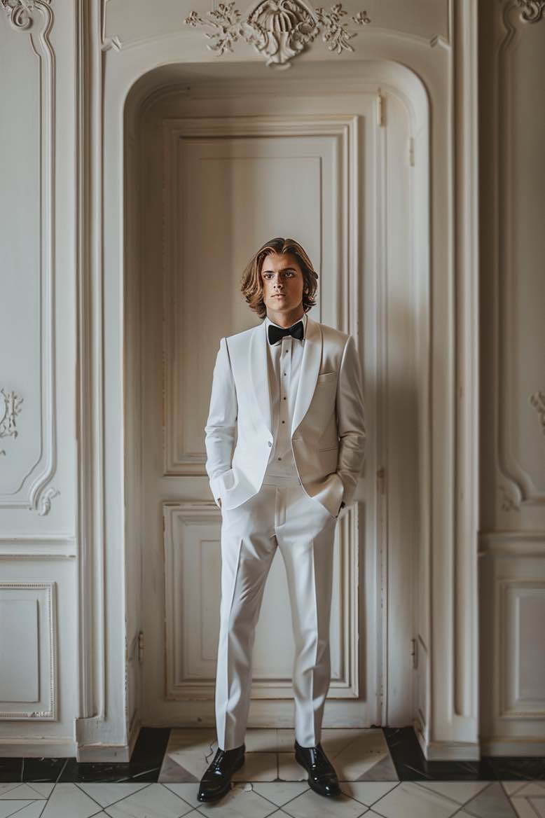 Jenson modern look White slim Fit Men Tuxedos Suit – D&D Clothing