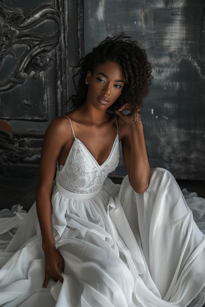 Faith Champagne Princess White Mermaid Gown Wedding Dress – D&D Clothing