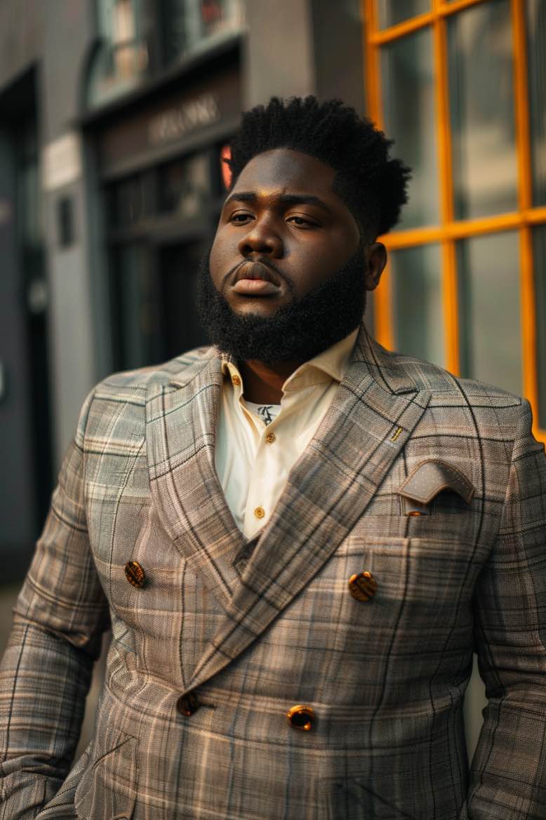Harley Royal Gentleman Cream Check Plus Size Men Beautiful Suit – D&D ...