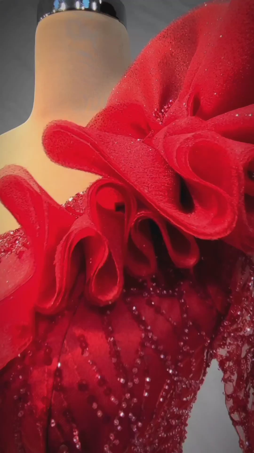 Red Hot Stone-Embellished Dress – D&D Clothing