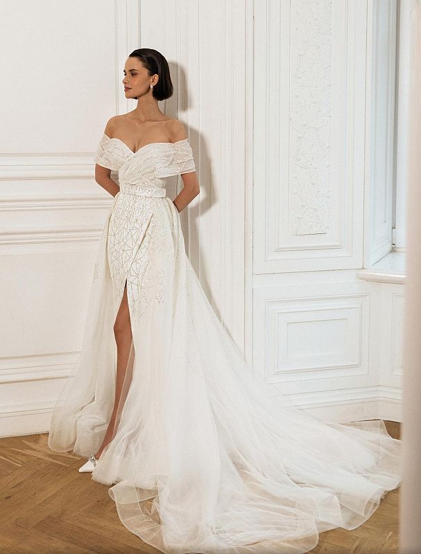 Snazzy White Wedding Dress| Wedding Gowns – D&D Clothing